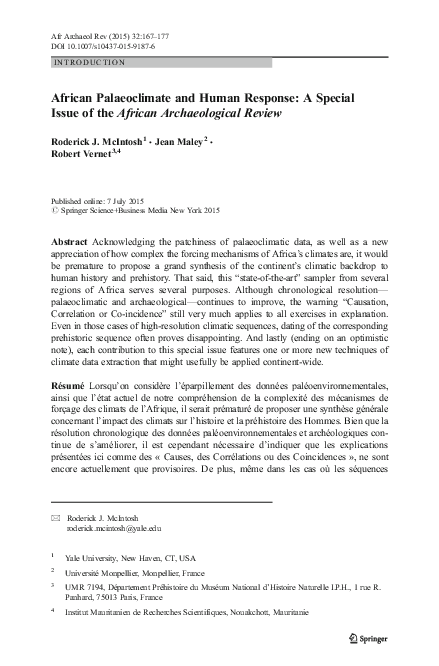 (PDF) McINTOSH, R.J., MALEY, J. et VERNET, R., 2015 – African ...