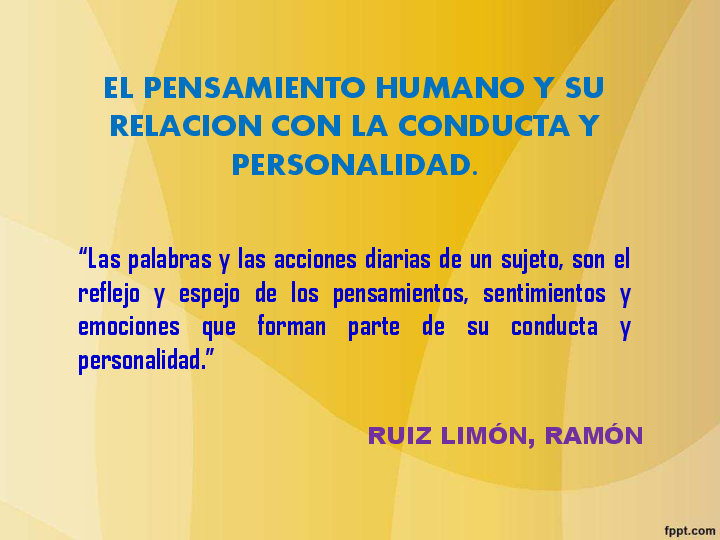 (PDF) EL PENSAMIENTO HUMANO Y SU RELACION CON LA CONDUCTA Y PERSONALIDAD