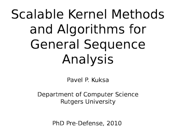 Ppt Scalable Kernel Methods And Algorithms For General Sequence 5450