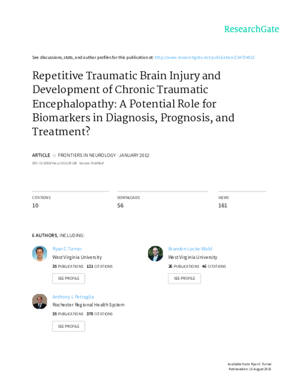 (PDF) Neuroimaging in repetitive brain trauma | Alexander Lin ...