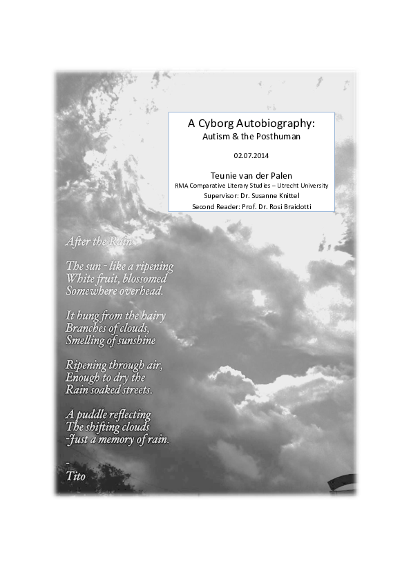 (PDF) A Cyborg Autobiography: Autism & the Posthuman