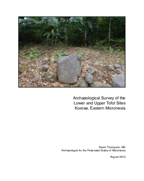 (PDF) Archaeological Survey of the Lower and Upper Tofol Sites, Kosrae ...