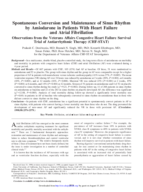(PDF) Spontaneous Conversion and Maintenance of Sinus Rhythm by ...