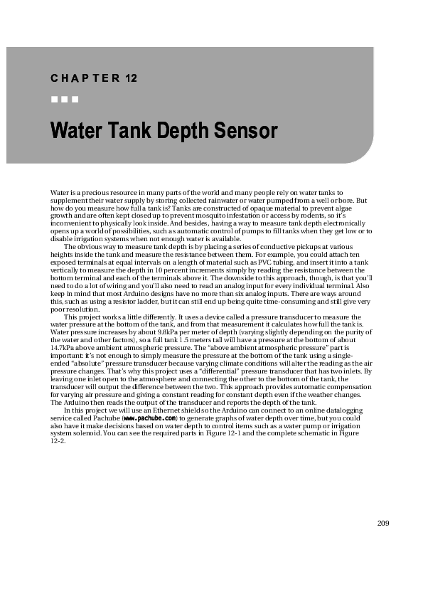 (PDF) Water Tank Depth Sensor