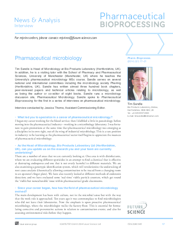 (PDF) Future of Pharmaceutical Microbiology