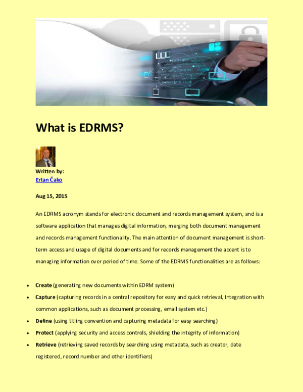 (PDF) What is EDRMS?