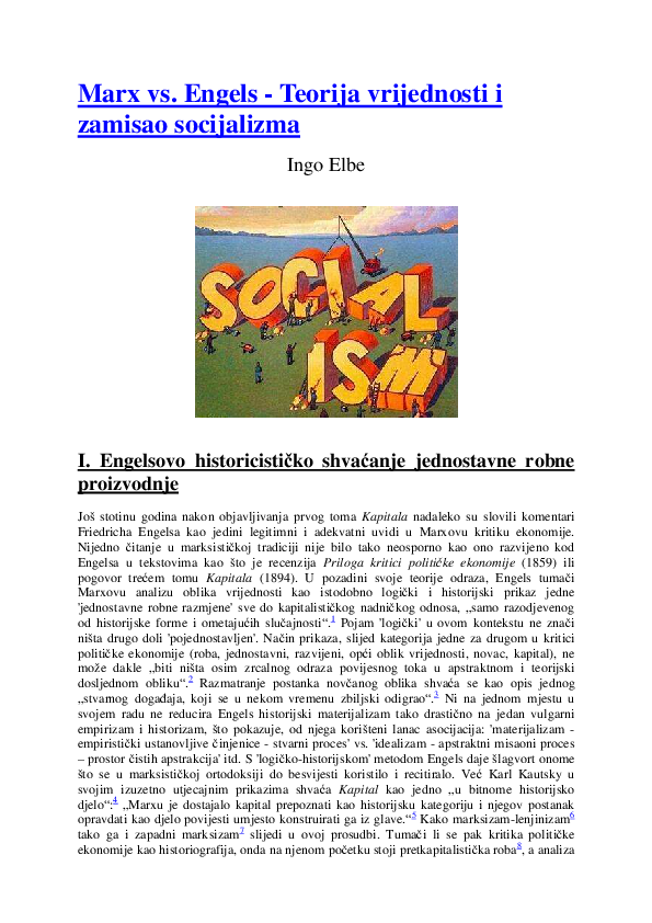 (PDF) Marx vs. Engels - Teorija vrijednosti i zamisao socijalizma