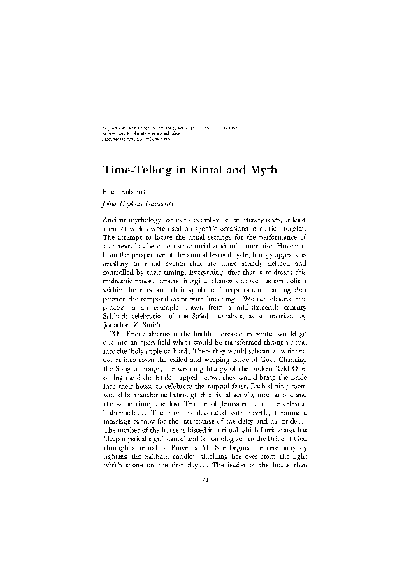 (PDF) Time-Telling in Ritual and Myth