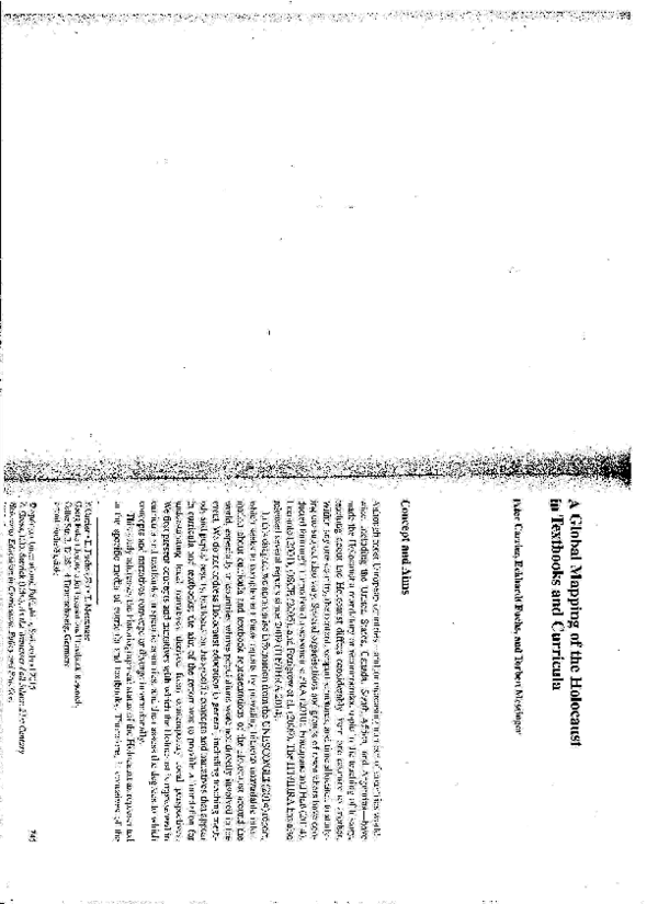 (PDF) A Global Mapping of the Holocaust in Curricula and Textbooks