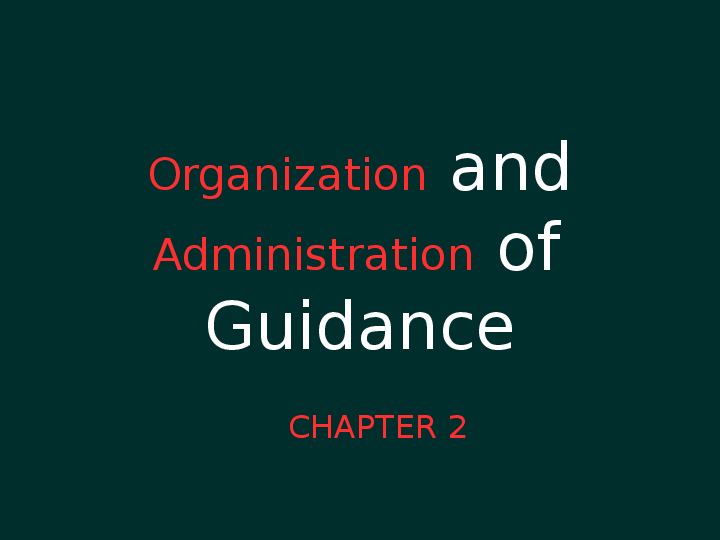 (PPT) Organization and Administration of Guidance
