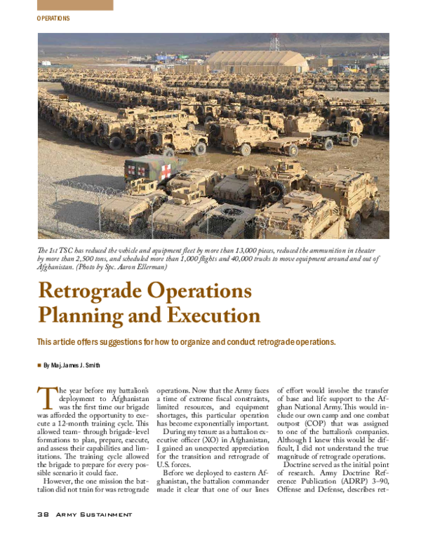 (PDF) Retrograde Operations: Planning and Execution