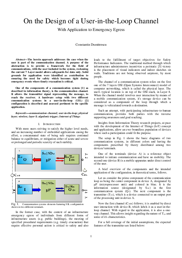 (PDF) On the Design of a User-in-the-Loop Channel. With Application to ...