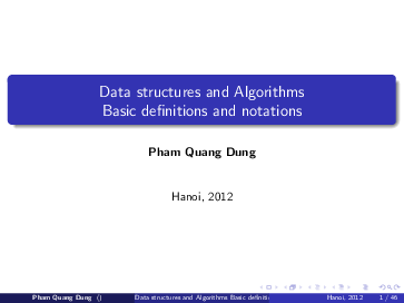 (PDF) Data structures and Algorithms Basic definitions and notations