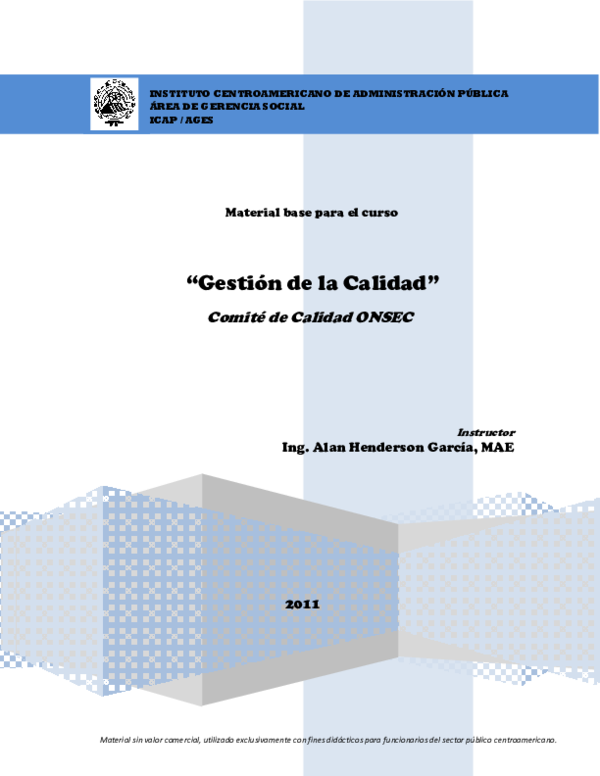 (PDF) " Gestión de la Calidad " Comité de Calidad ONSEC