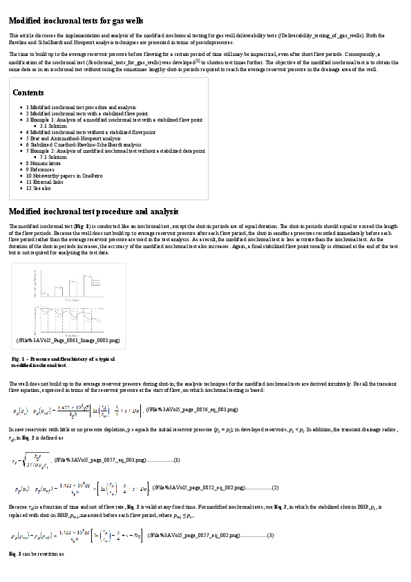 (PDF) Modified isochronal tests for gas wells
