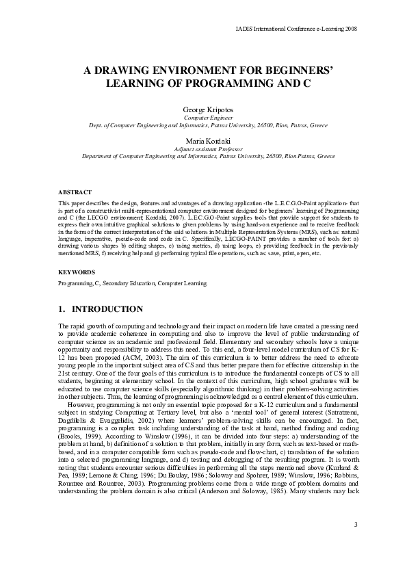 (PDF) Kripotos, G. and Kordaki, M., (2008). A Drawing Environment for ...
