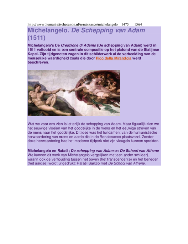 (PDF) Michelangelo en de Schepping van Adam
