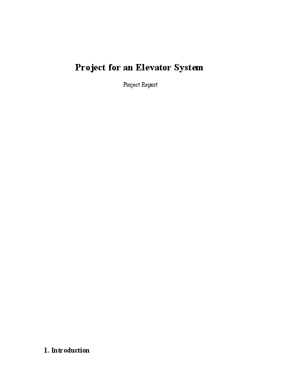 (DOC) Project for an Elevator System