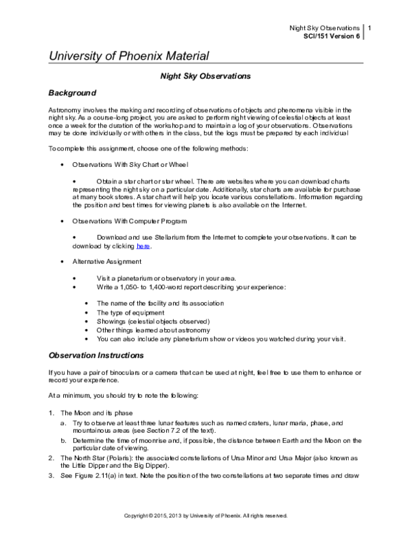 (DOC) Sci151 r6 night sky observations