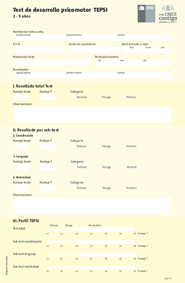 (PDF) Test de desarrollo psicomotor TEPSI 2 -5 años