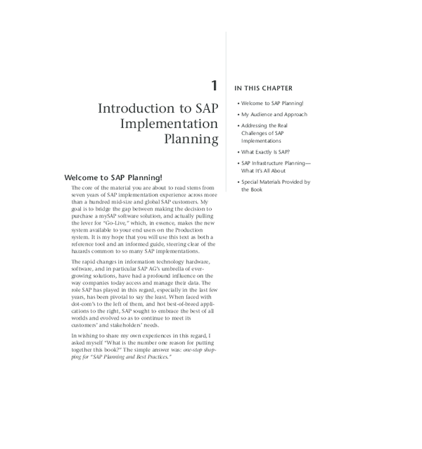 (PDF) IN THIS CHAPTER @BULLET Welcome to SAP Planning! @BULLET My ...