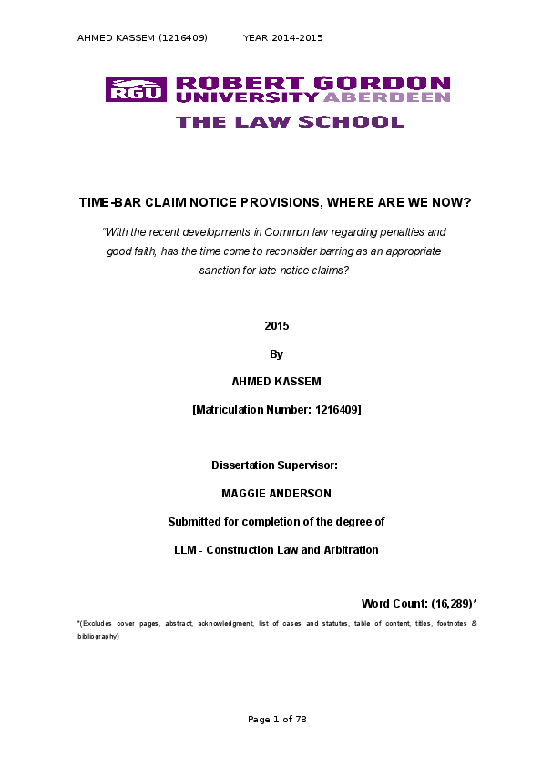 (DOC) TIME-BAR CLAIM NOTICE PROVISIONS, WHERE ARE WE NOW?