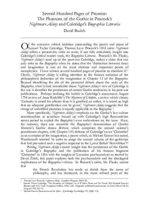 (PDF) Several Hundred Pages of Promise: The Phantom of the Gothic in ...