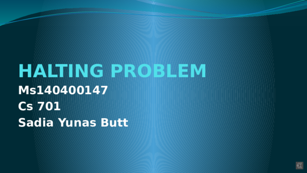 (PPT) HALTING PROBLEM