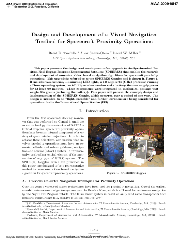 Pdf Design And Development Of A Visual Navigation Testbed For