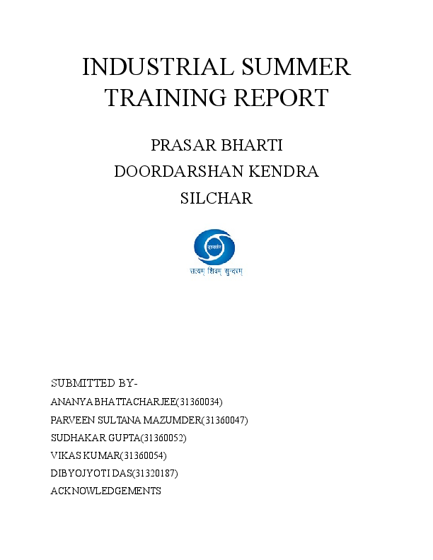 (DOC) Industrial Training report