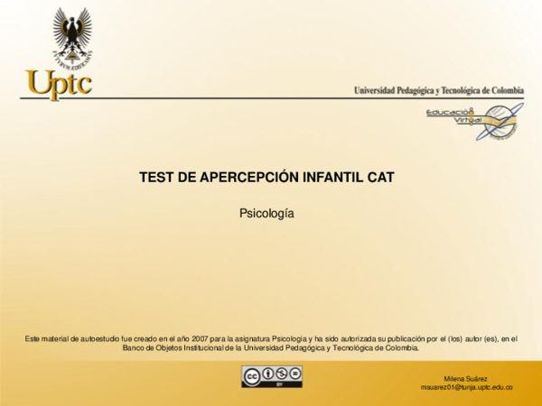 (PDF) TEST DE APERCEPCIÓN INFANTIL CAT