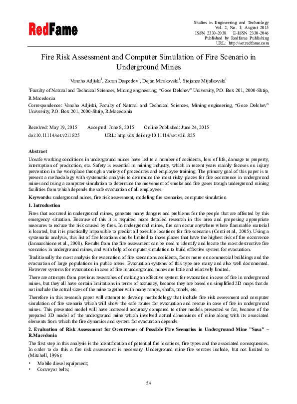 (PDF) Fire Risk Assessment and Computer Simulation of Fire Scenario in ...