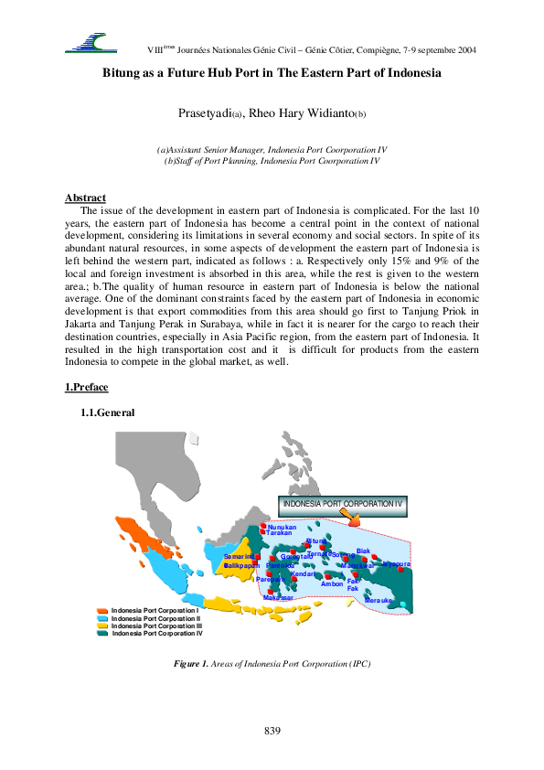 Bitung as a Future Hub Port in The Eastern Part of Indonesia Prasetyadi ...