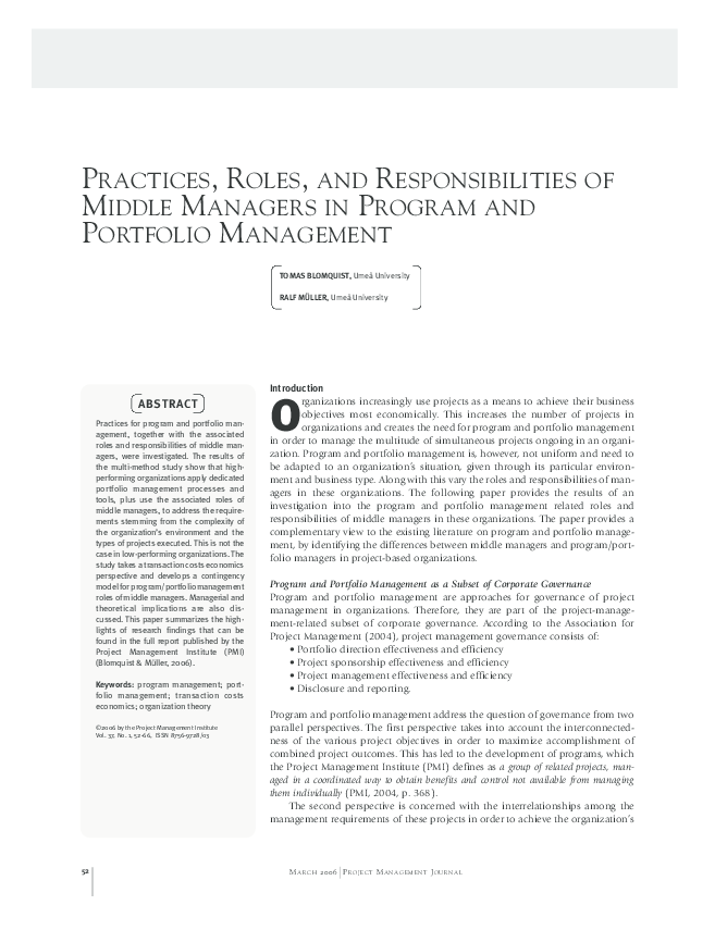 (PDF) Practices, Roles, and Responsibilities of Middle Managers In ...