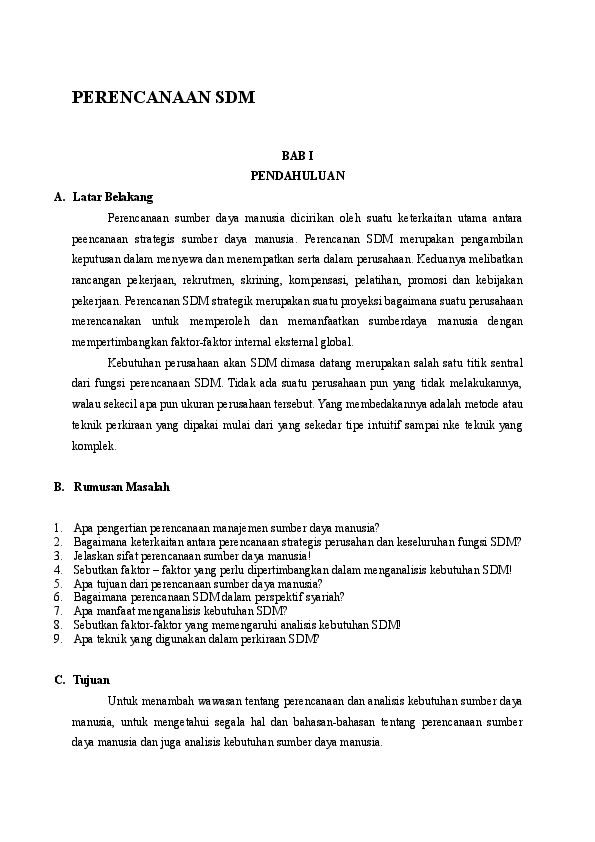 (DOC) PERENCANAAN SDM