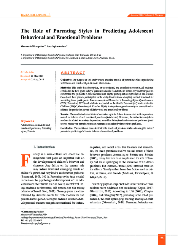(DOC) Parenting Styles | Ij Lubrica - Academia.edu