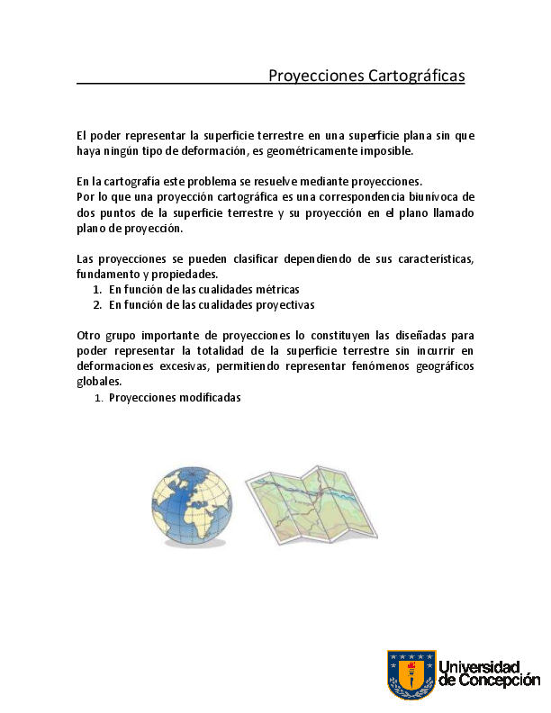 (PDF) Proyecciones Cartográficas
