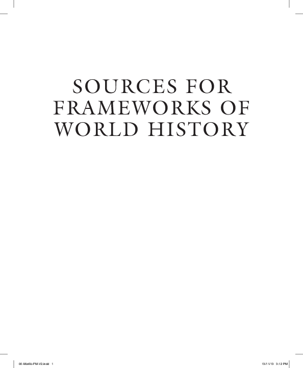 (PDF) Sources for Frameworks of World History