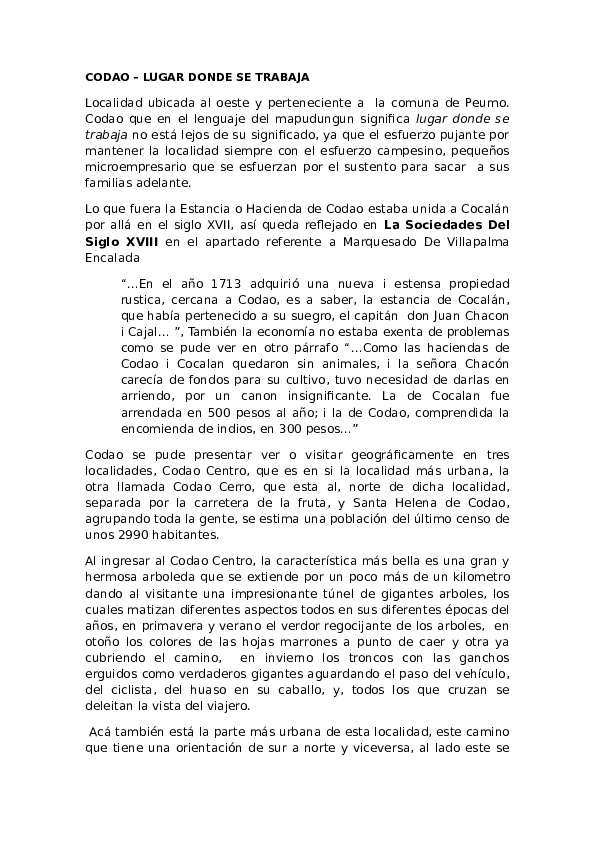 (DOC) CODAO – LUGAR DONDE SE TRABAJA