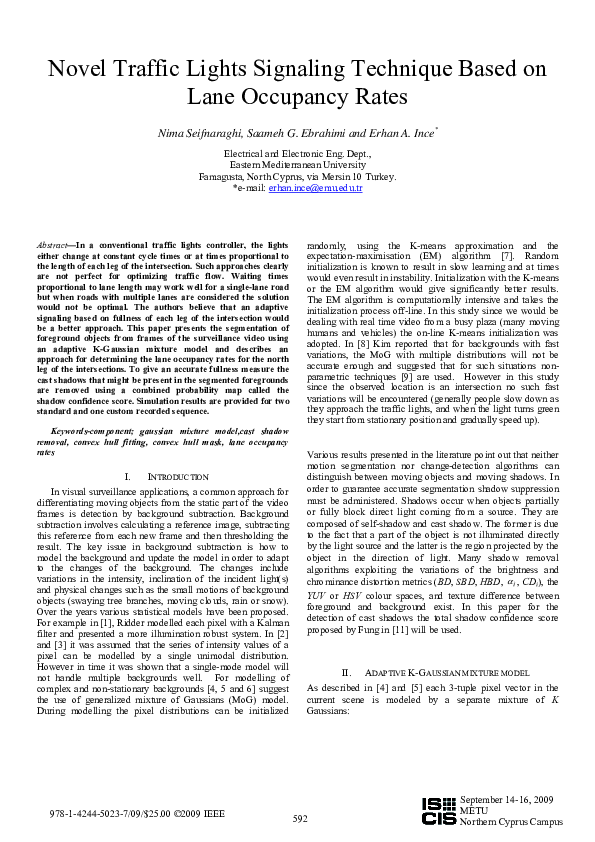 (PDF) Novel traffic lights signaling technique based on lane occupancy ...