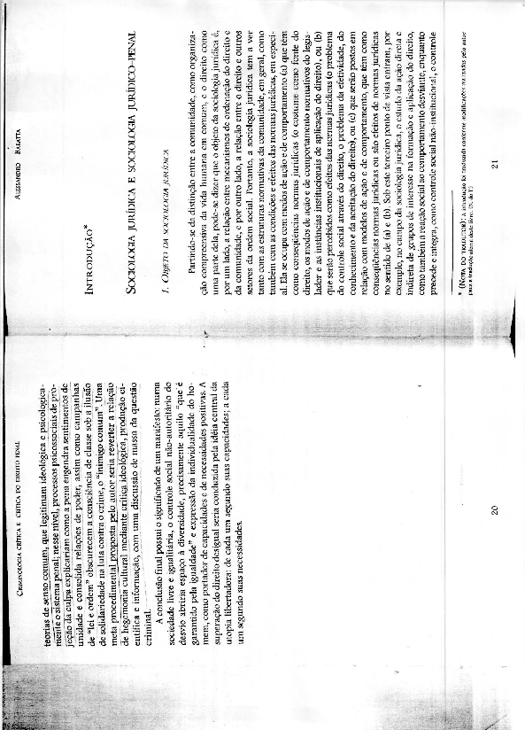 (PDF) BARATTA, Alessandro - Cap. 1 Criminologia Crítica e a Crítica ao ...