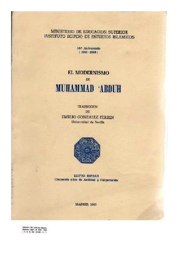 (PDF) El Modernismo Islamico de Muhammad Abduh