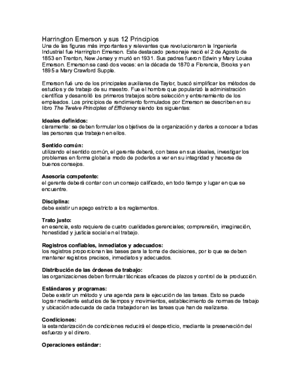 (DOC) Harrington Emerson y sus 12 Principios
