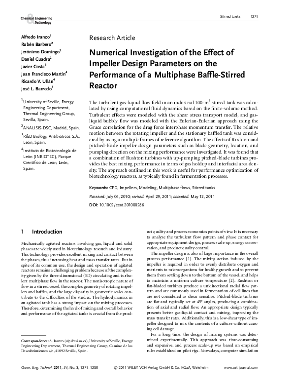 (PDF) Numerical Investigation of the Effect of Impeller Design Parameters on the Performance of ...
