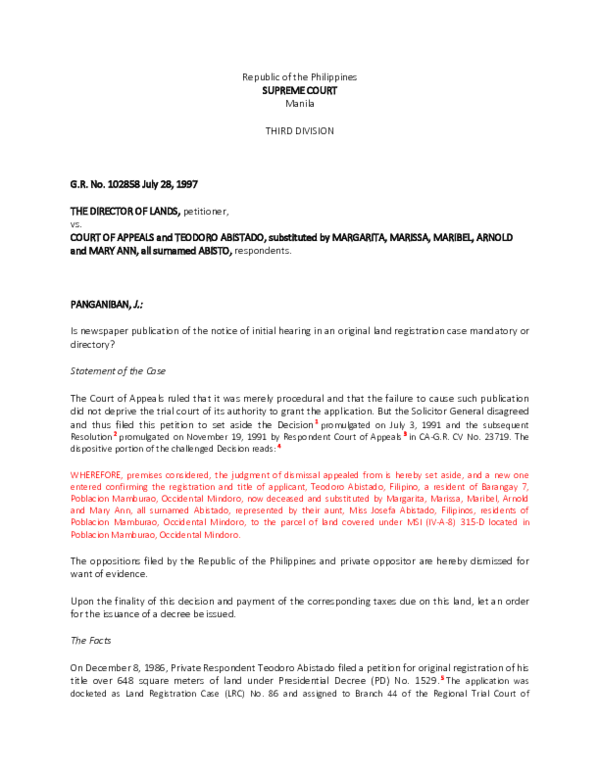 (PDF) Republic of the Philippines SUPREME COURT Manila THIRD DIVISION