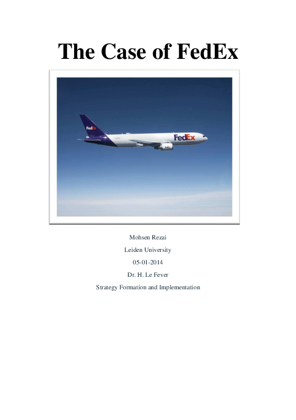 (PDF) The Case of FedEx