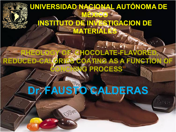 (PPT) RHEOLOGY OF CHOCOLATE-FLAVORED, REDUCED-CALORIES COATING AS A ...