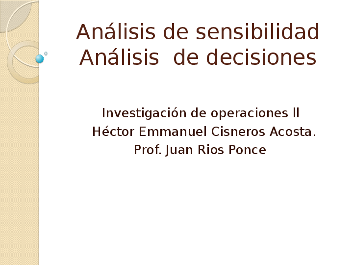 (PPT) Analisis de sensibilidad