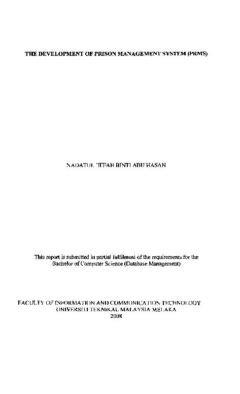 (PDF) THE DEVELOPMENT OF PRISON MANAGEMENT SYSTEM (PRMS) NADATUL 'IFFAH ...