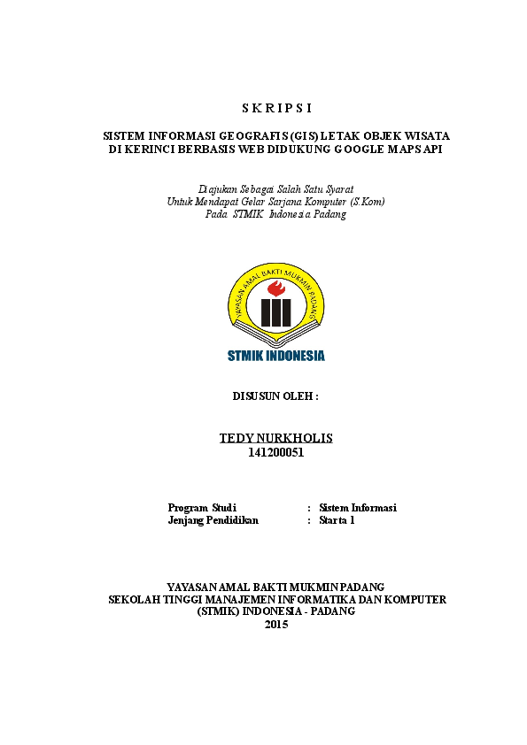 (DOC) Sistem informasi geografis berbasis web dan google maps api
